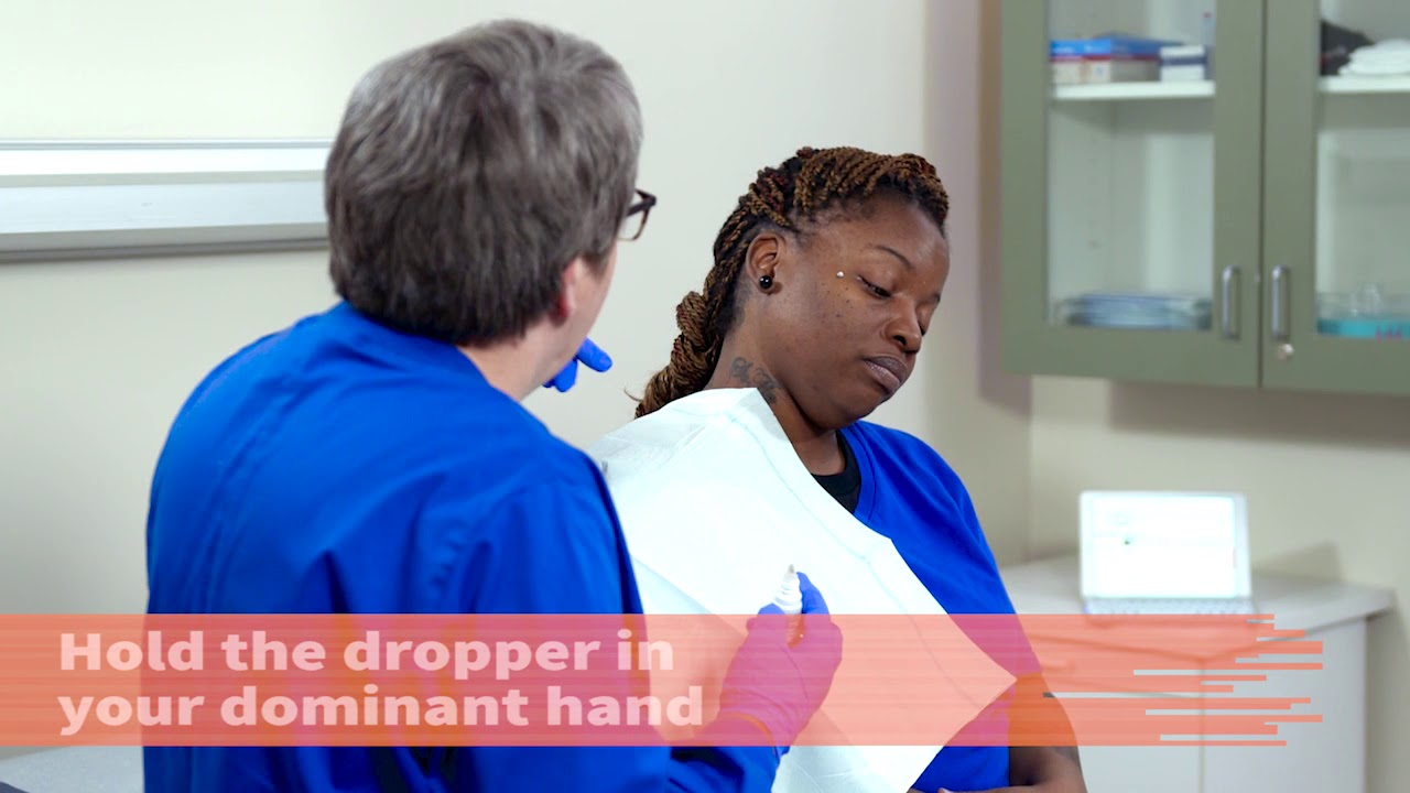 INSTRUCT AND PREPARE A PATIENT FOR A PROCEDURE OR TREATMENT: INSTILL MEDICATED EAR DROPS