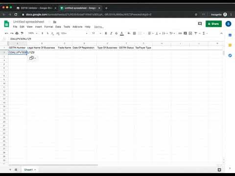 Bulk GSTIN Validation in spreadsheet or API.