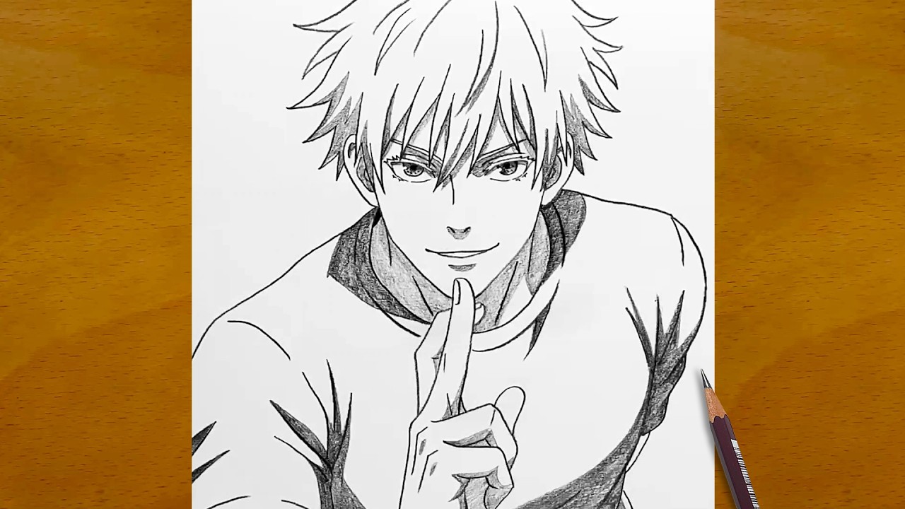 Gojo Satoru Drawing - Step-by-Step Detailed Pencil Sketch