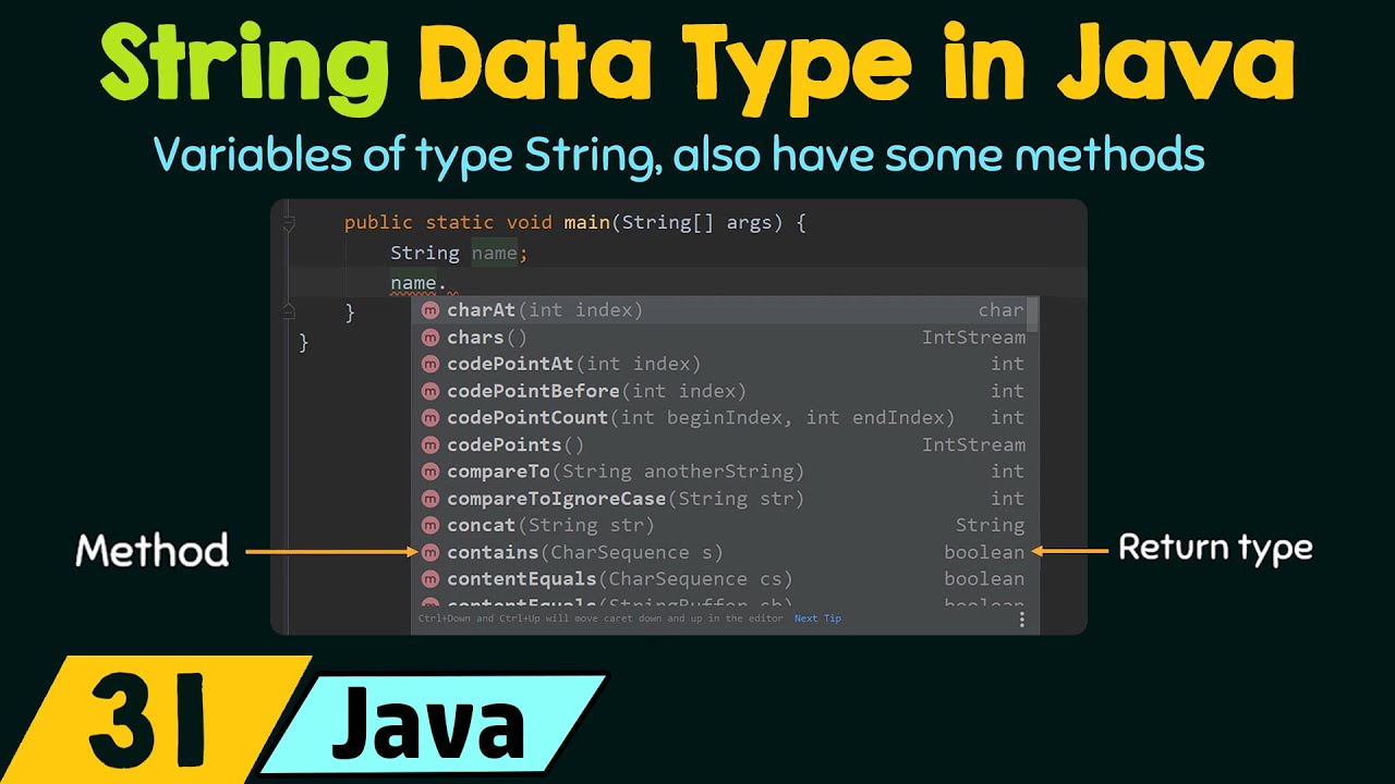 The String Data Type in Java