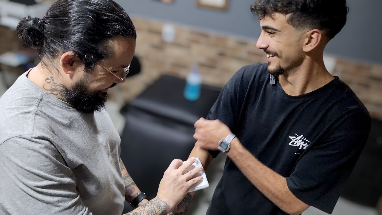 A PRIMEIRA TATTOO DO MEU FILHO | Parte 1 do fechamento do braço