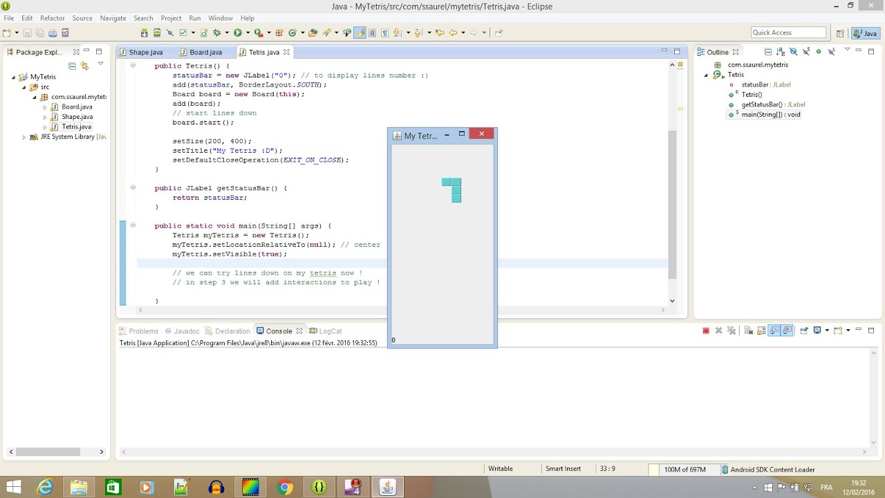 [Java] Create a Tetris Game in Swing with Java 2D - Part 1