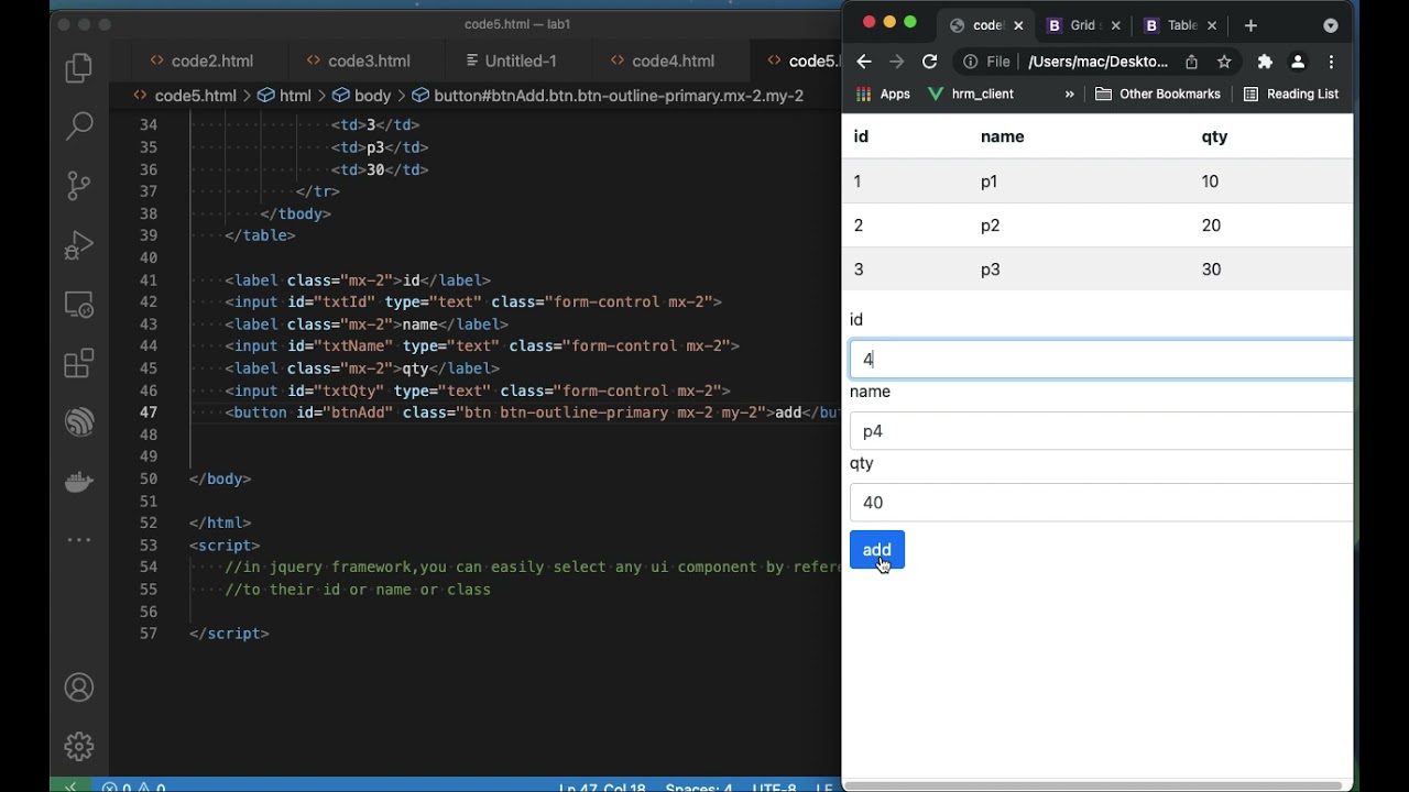 Front-end Coding with JavaScript (JQuery)