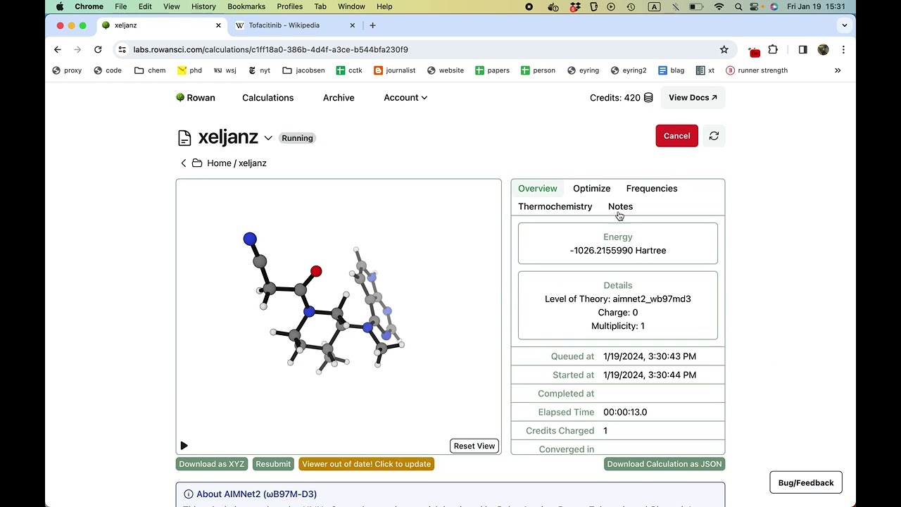Crazy Fast Optimizations with AIMNet2 on Rowan
