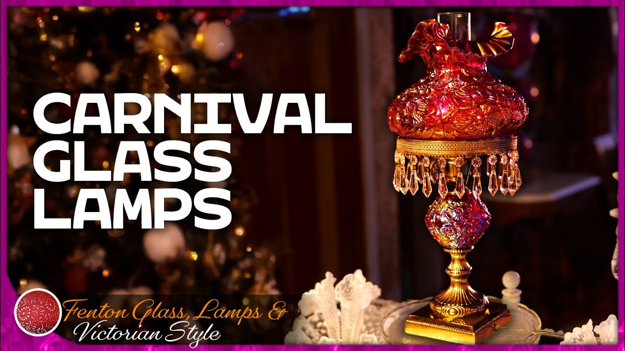 History of the Rare Ruby Carnival Glass Lamps
