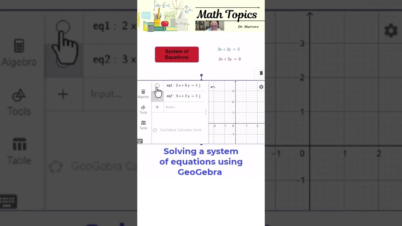 Solving System of Equations Using GeoGebra #matheducation #matematicas #geometry #algebra