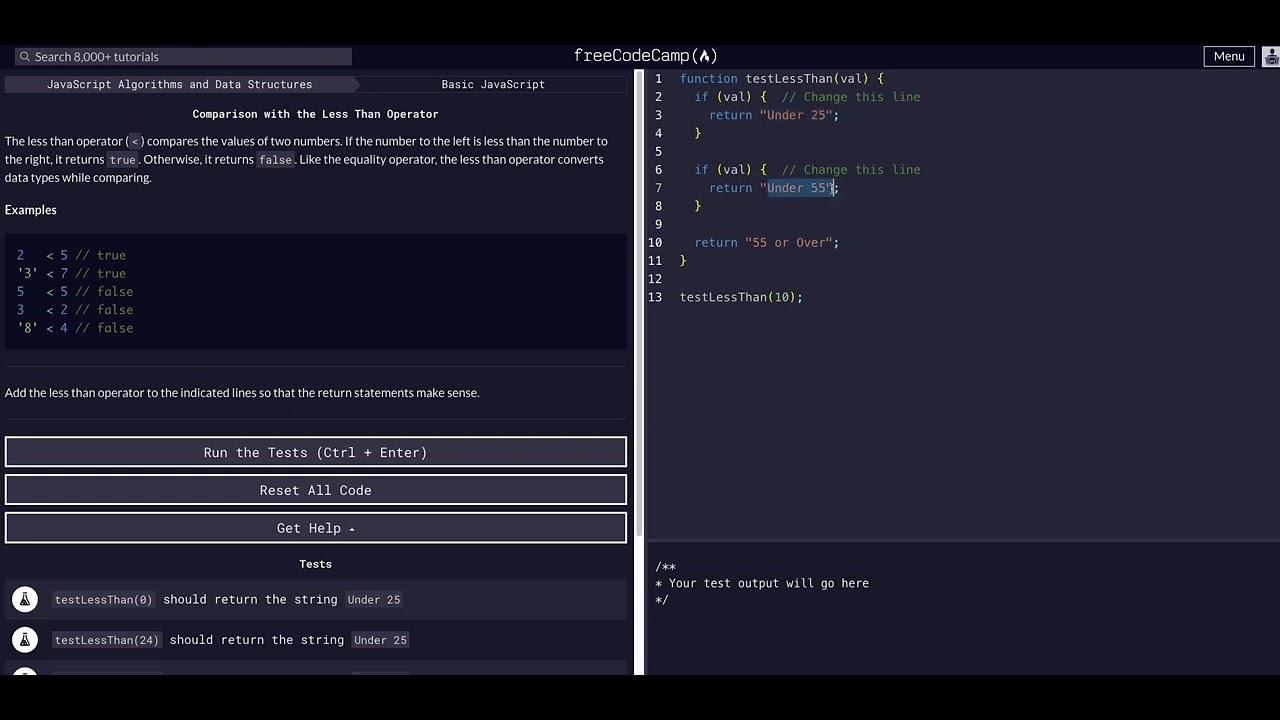 Comparison with the Less Than Operator - Free Code Camp Help - Basic Javascript - Algorithms & Data