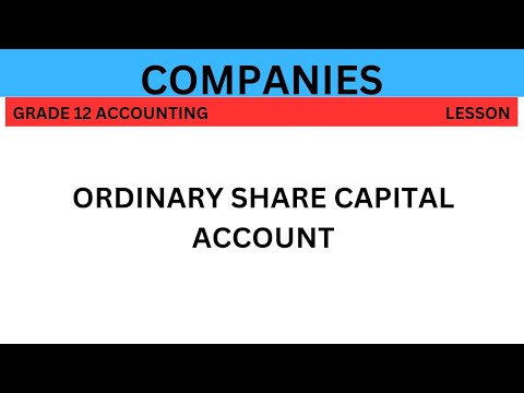 Ordinary share capital account grade 12