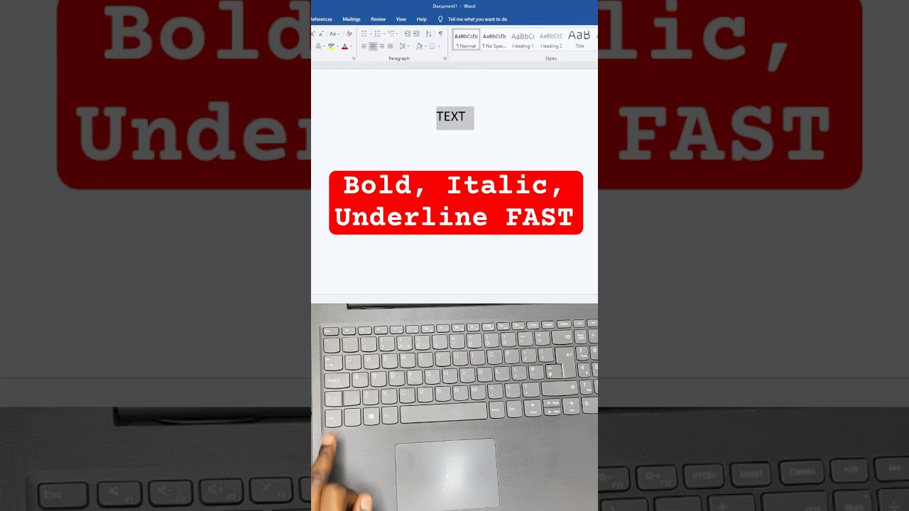 Text Formatting Shortcuts in Word (Bold, Italic, Underline in Seconds!) #shorts #wordtips #computer