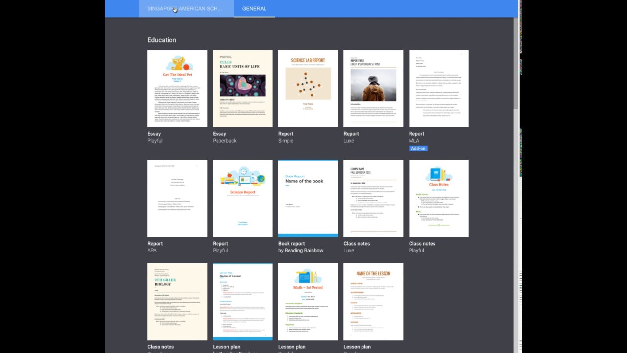 Google Docs Template Gallery