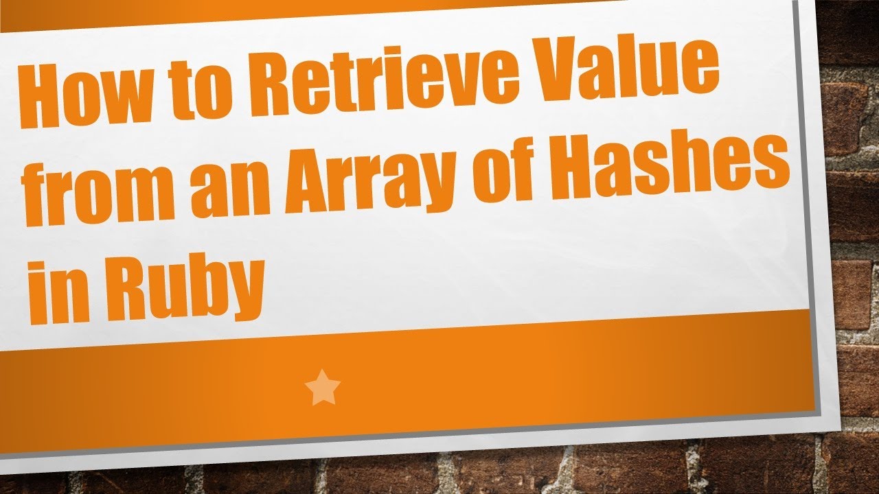 How to Retrieve Value from an Array of Hashes in Ruby