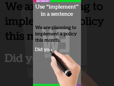 #short #shorts Use #implement in a sentence | Why English