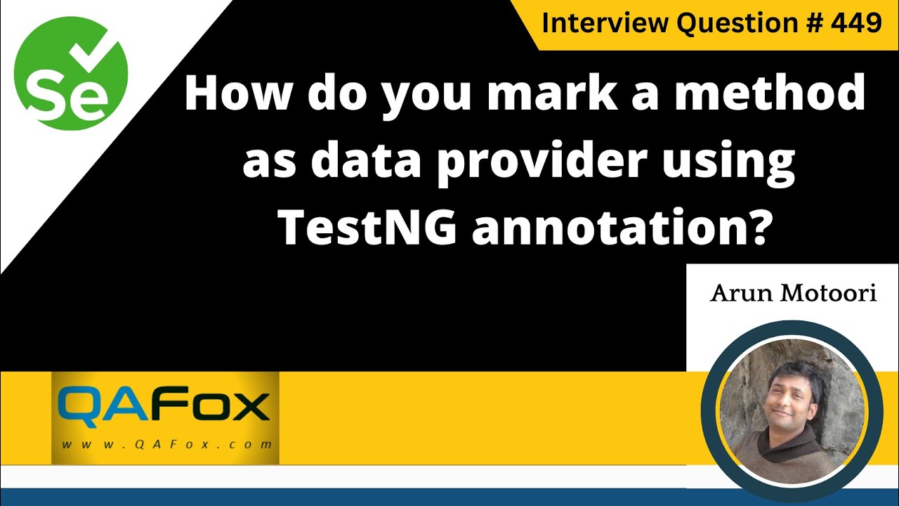 How do you mark a method as data provider using TestNG annotation (Selenium Interview Question #449)