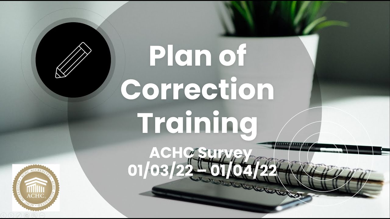 Plan of Correction Training Video