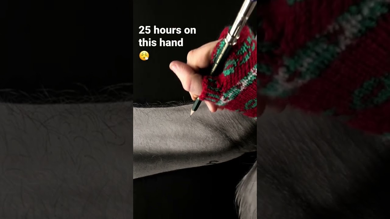 25 hours drawing a hyperrealistic hand ✍️ #hyperreal #hyperrealism #art #drawing