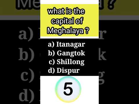 What is the capital of Meghalaya ? states of India and capitals #meghalaya #capital #geography