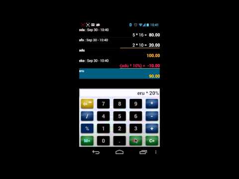 Calc'1 : Sub-total, discount, tax and copy PDF - (Androïd calculator) - US