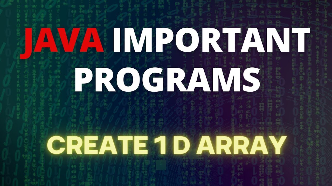 Array Program in java #javaprogramming #java