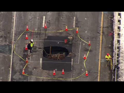 Eastbound side of I-80 in NJ remains closed as sinkhole repairs continue for 2nd day