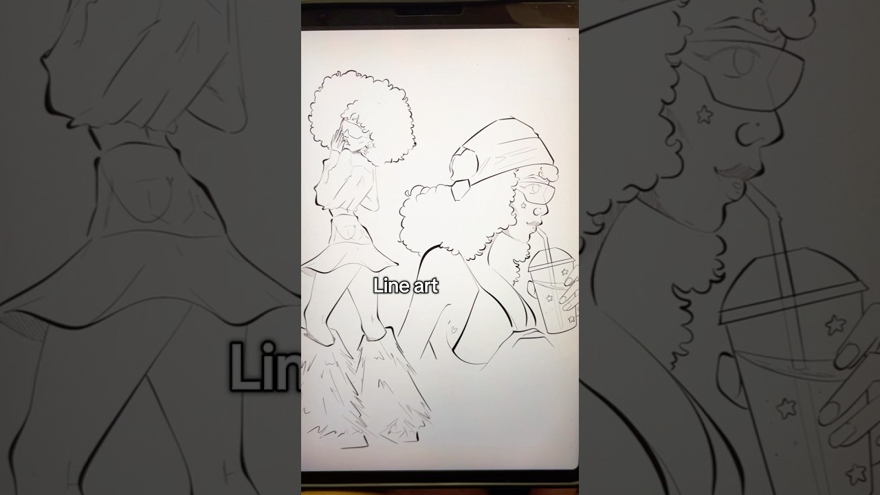 Sketch vs line art #art #digitalart #drawingprocess #artist #procreate #drawing #lineart #trending