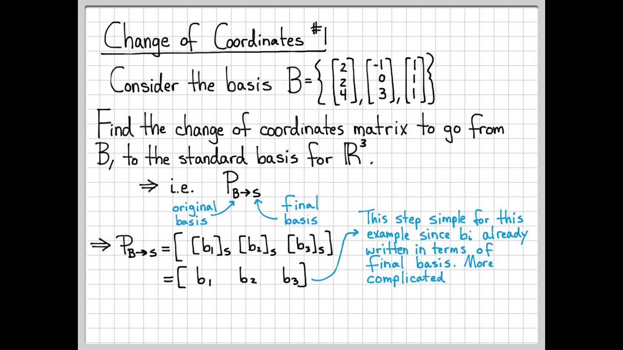 Linear Algebra Example Problems - Change of Coordinates Matrix #1