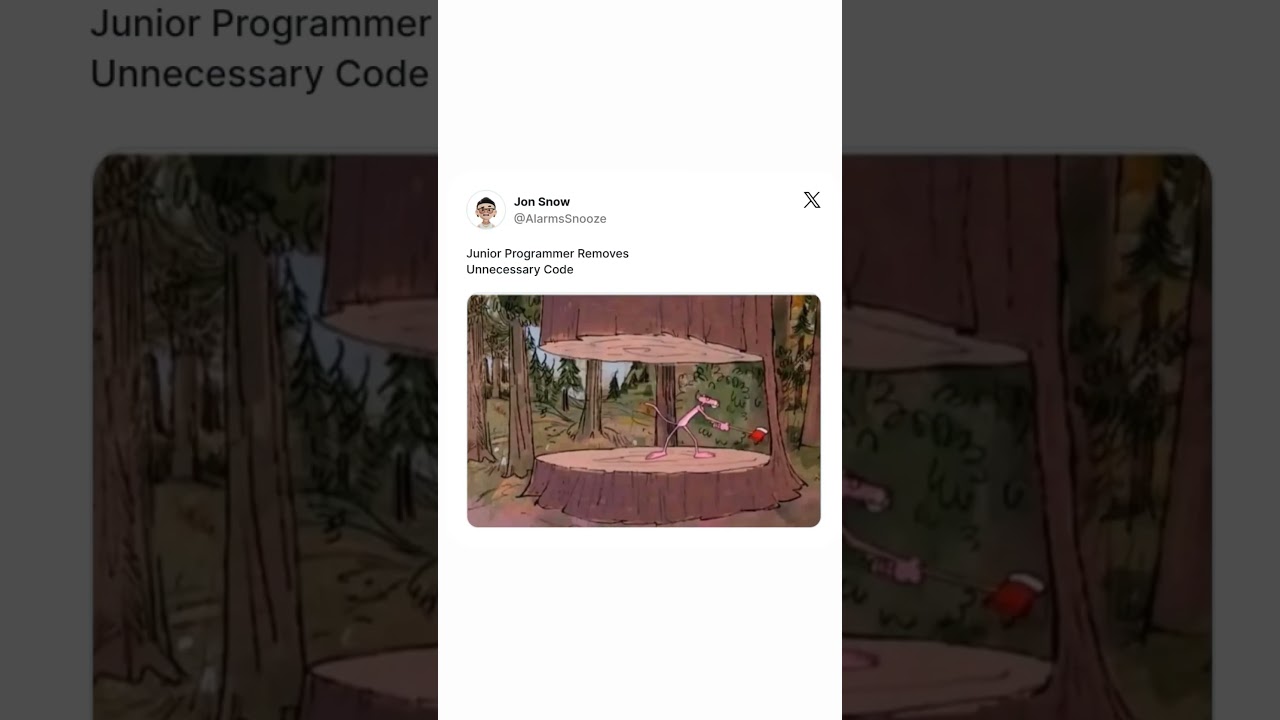 Junior programmers remove unnecessary code