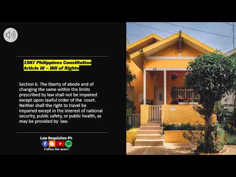 Article 3, Section 6, Bill of Rights of the 1987 Philippines Constitution | Audio Codals #shorts