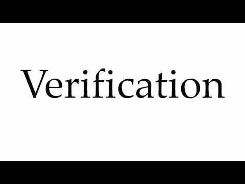 How to Pronounce Verification