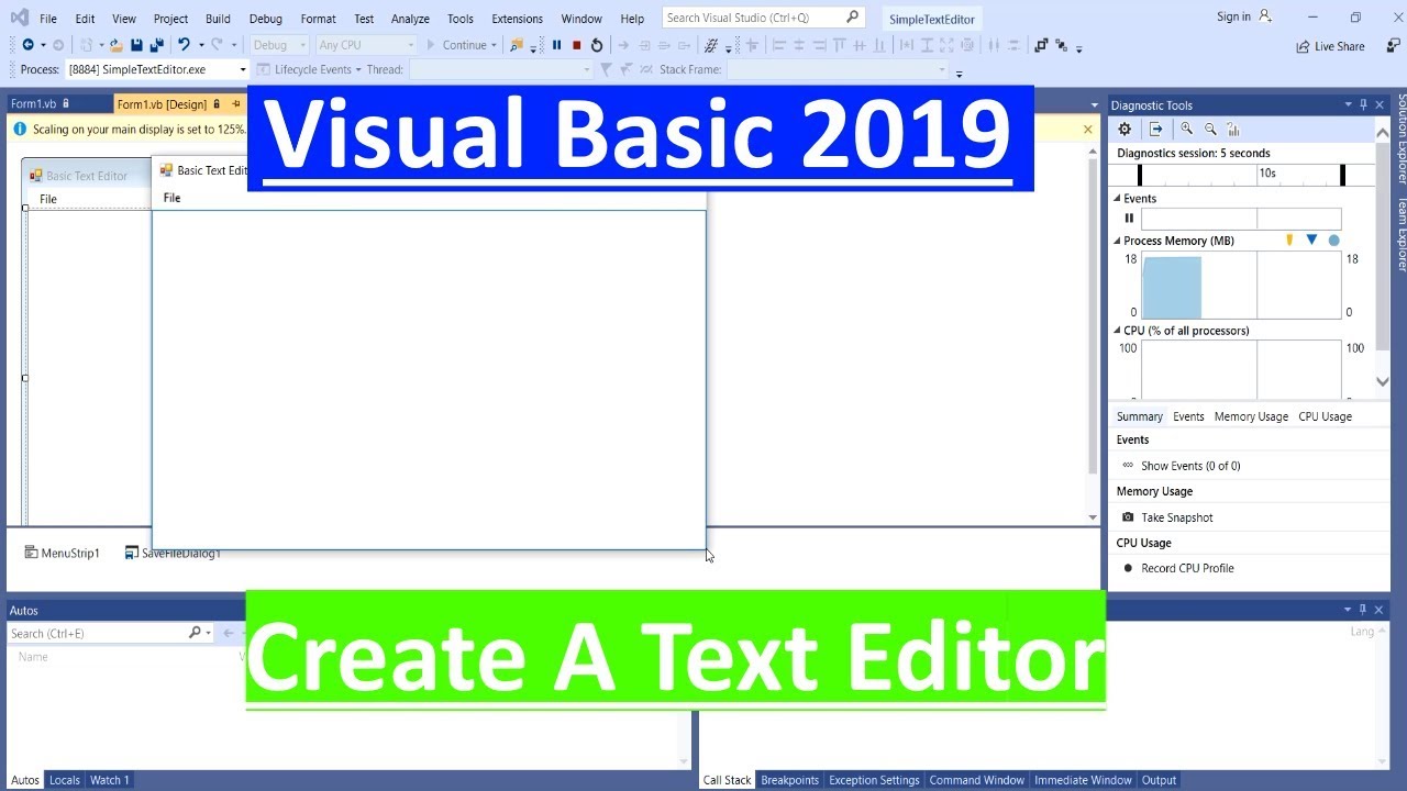 Introduction to Visual Basic Series  - Basic Text Editor Application