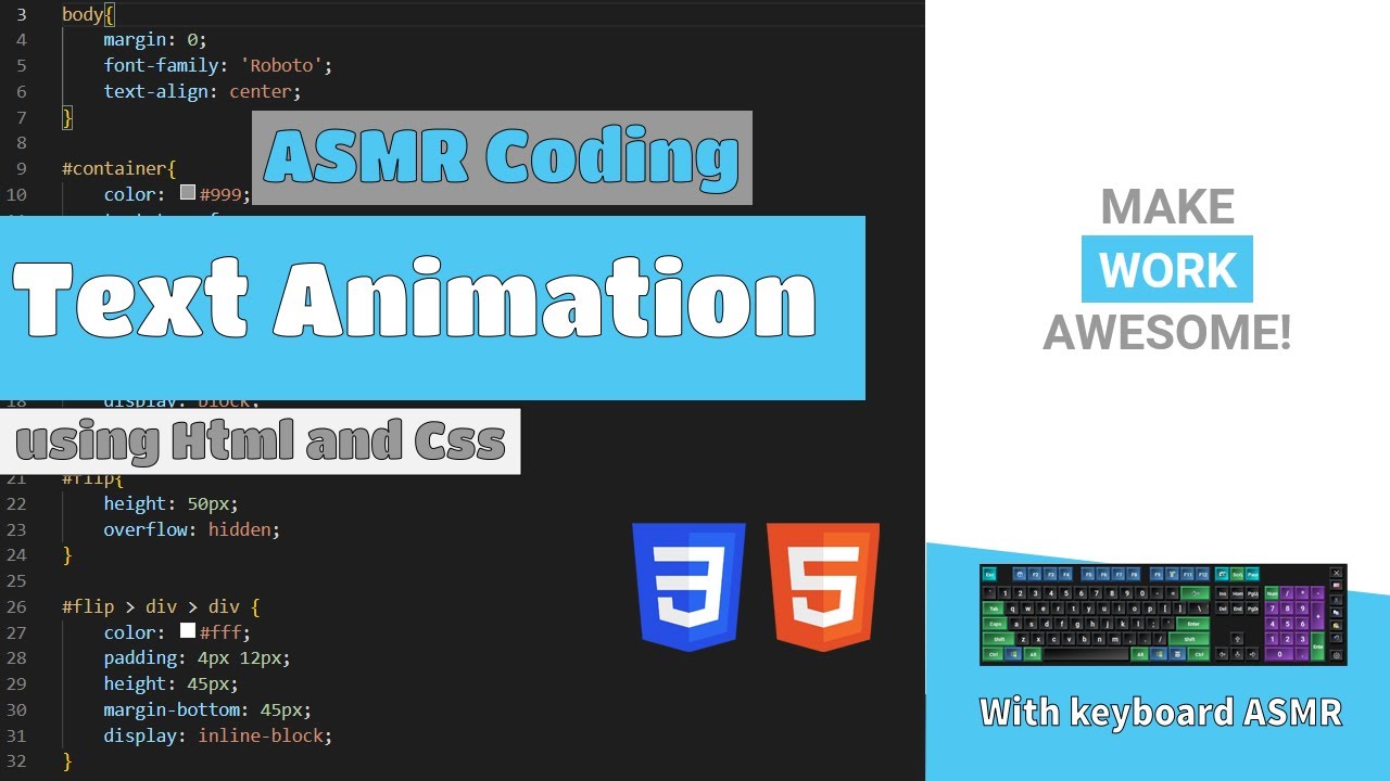ASMR Programming | Text Animation Using Html And CSS - No Talking