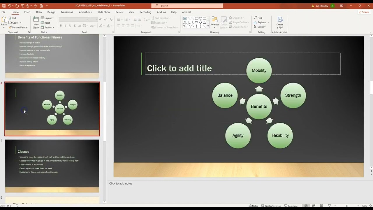 PowerPoint Project 1a Functional Fitness Program