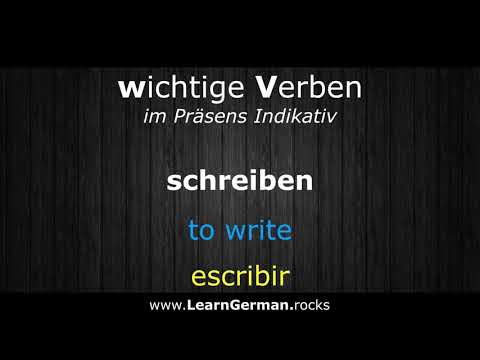 German Conjugation: to write ►► schreiben (ich schreibe, du schreibst, ...) Verben konjugieren