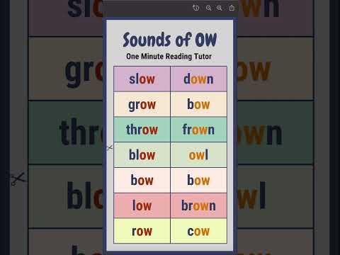 2 Sounds of OW (One Minute Reading Tutor)