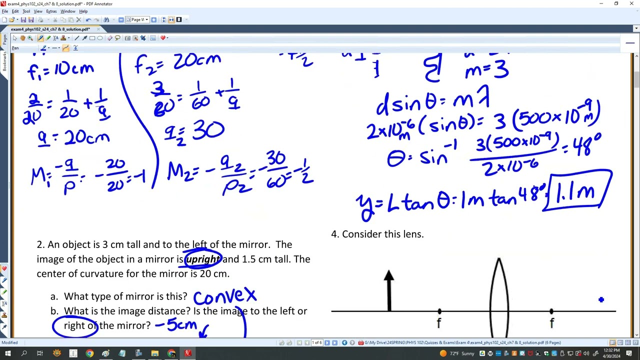 exam4 phys102 s24 ch 7 & 8