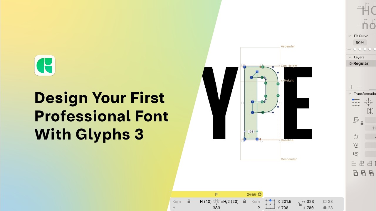 Design Amazing Fonts | The Best Beginners tutorial to Glyphs 3 and Type Design