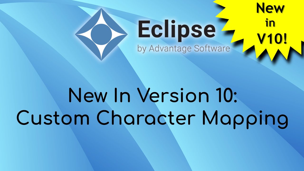 New in Eclipse Version 10: Custom Character Mapping