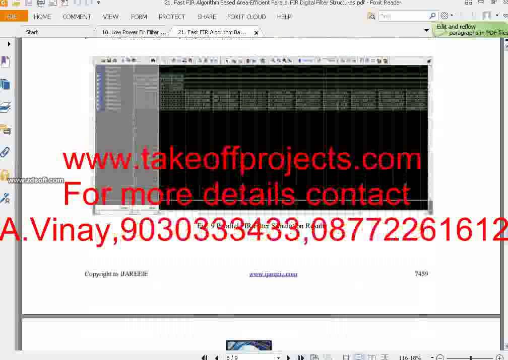 Fast FIR Algorithm Based Area Efficient Parallel FIR Digital Filter Structures