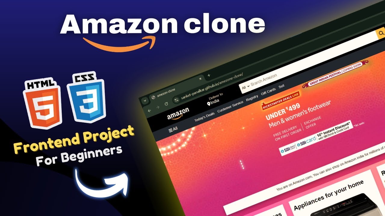 Amazon clone | using HTML and CSS #DesignCodez