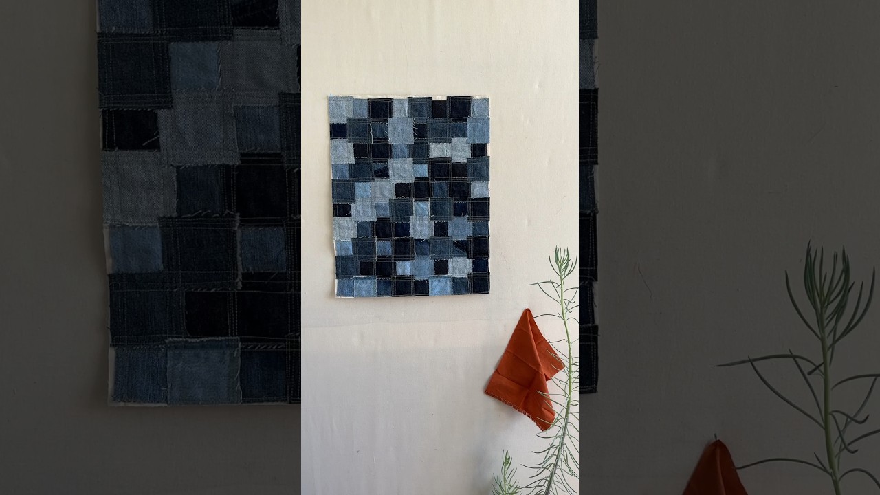 Patchwork denim technique – layered and quilted #quilting #modernquilt #upcycle #patchwork #jeans
