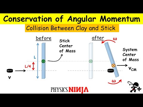 Angular Momentum - Clay Puck and Stick Collision