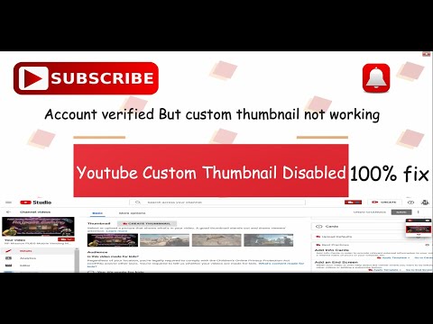YouTube account verified still custom thumbnail not enabled solved 100% watch full video