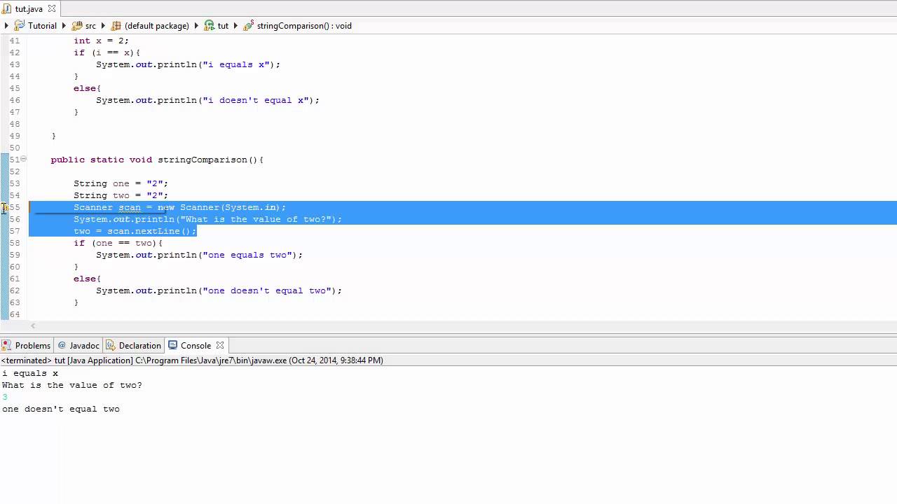 The Devys - JAVA TUTORIALS - EP 3 - New Variables and Variable Comparison