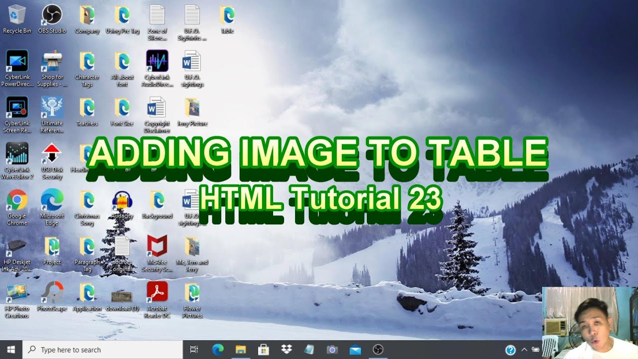 HTML Tutorial 23 Tagalog - ADDING IMAGE TO TABLE