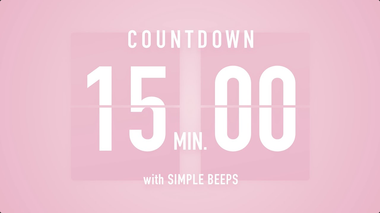 15 Minute Countdown Timer 🌸 Flip Clock with Simple Beeps 🔔