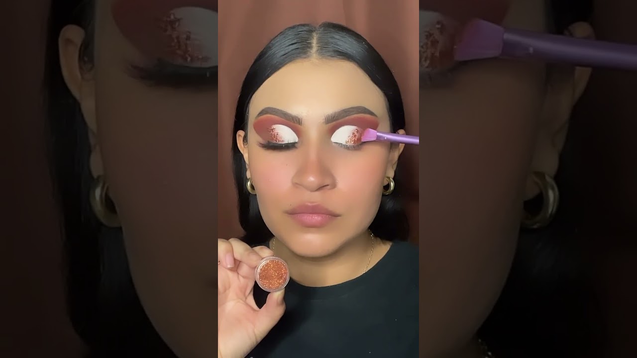 Orange fall makeup tutorial #eyeshadow #makeuptutorial #eyeshadowtutorial #tutorial #beauty