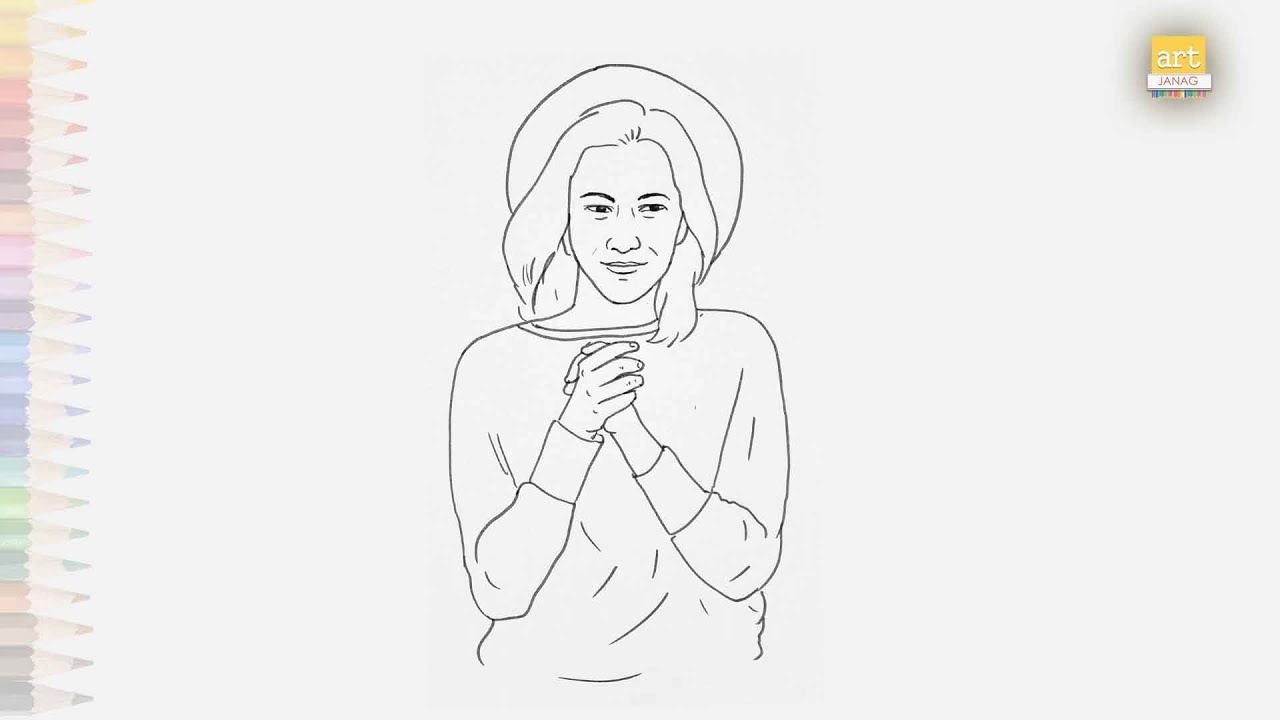 Blessed Chiara Luce Badano drawing | beatified girl drawing | How to draw Chiara Badano step by step