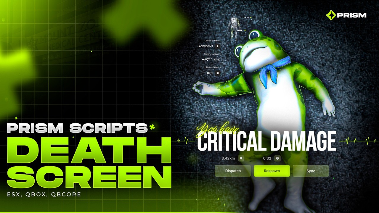 Prism Deathscreen | Damage Indicator & Resync | Ambulance Replace | [ESX, QBCORE, QBOX] FiveM Script