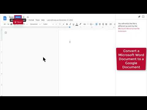 Google Drive Save MS Word Document as a Google Document