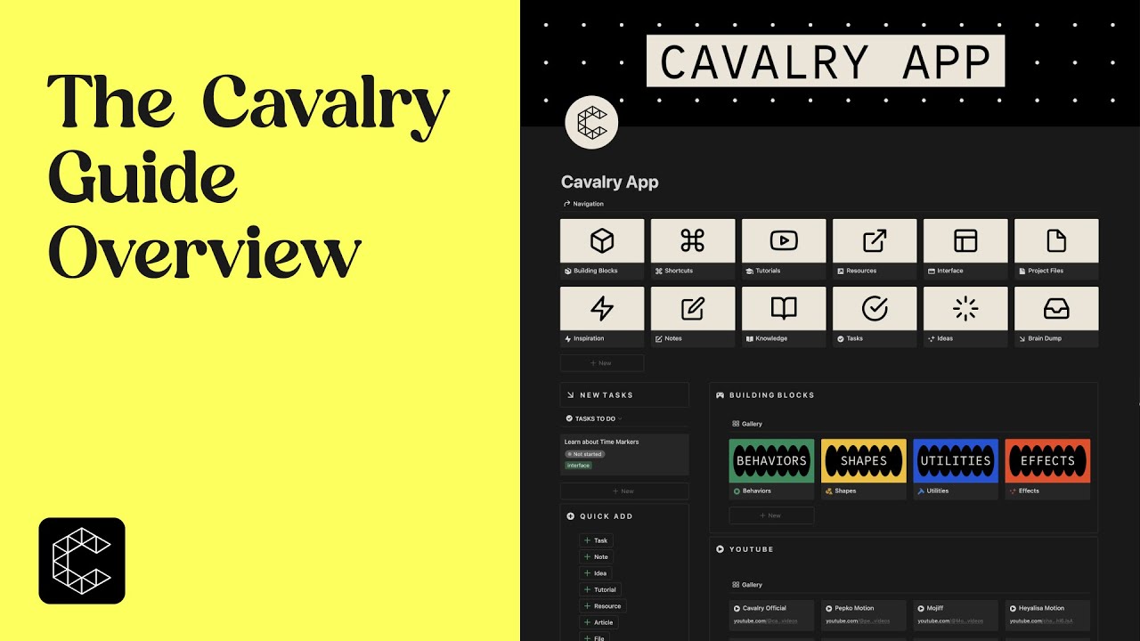 The Cavalry Guide - Overview | How I organize all the information and learn new software with Notion