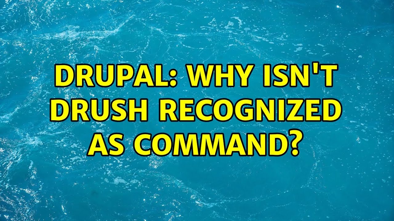 Drupal: Why isn't Drush recognized as command?